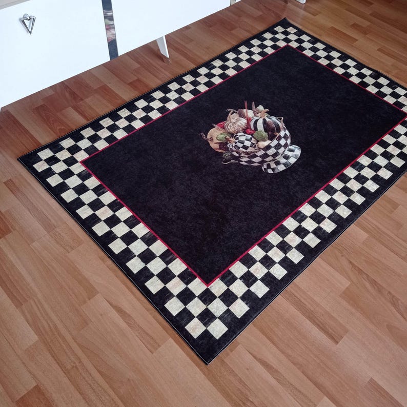 Kitchen Rug , Checkers Desing Rug , Custom Rug, Home Decor Rug ...