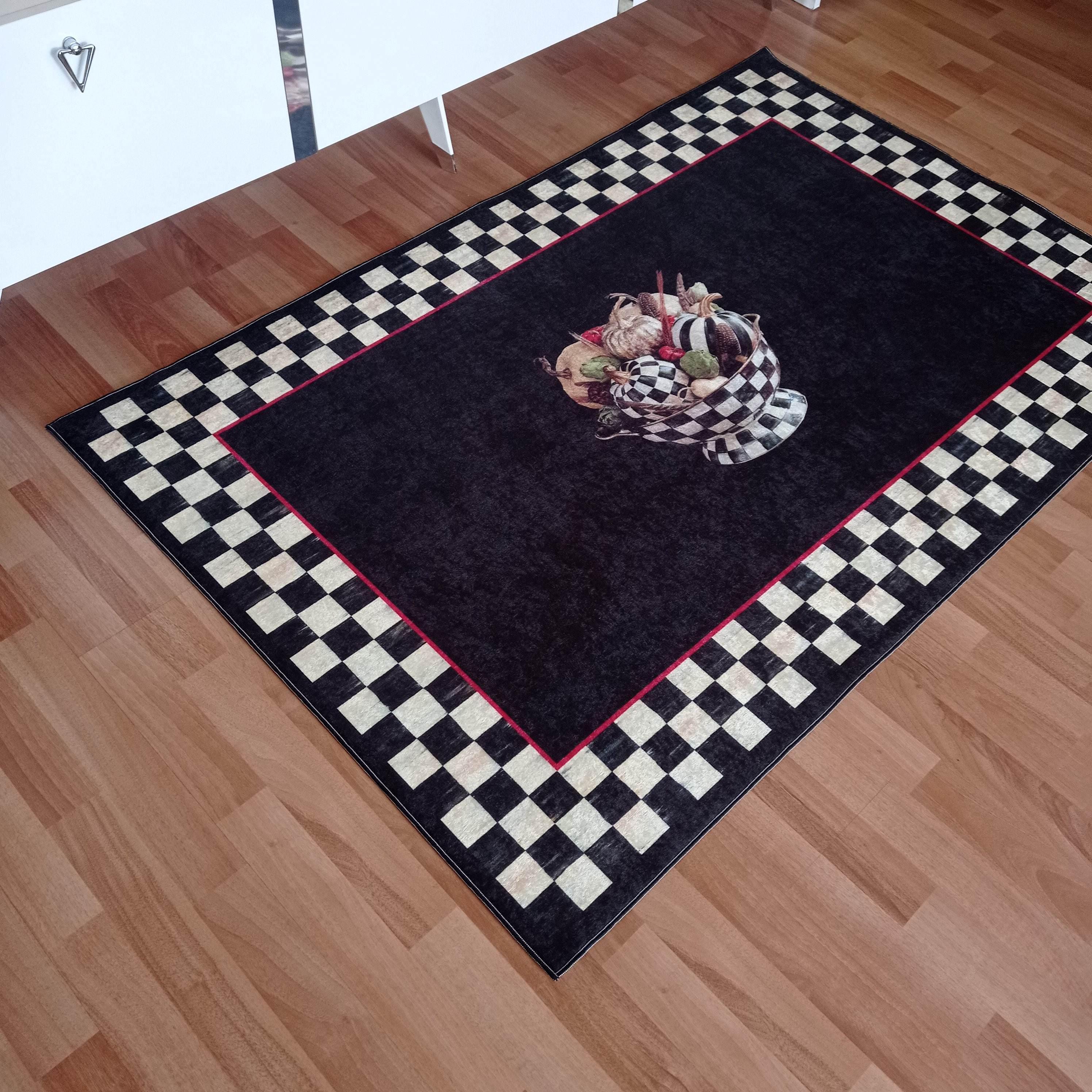 Kitchen Rug , Checkers Desing Rug , Custom Rug, Home Decor Rug ...