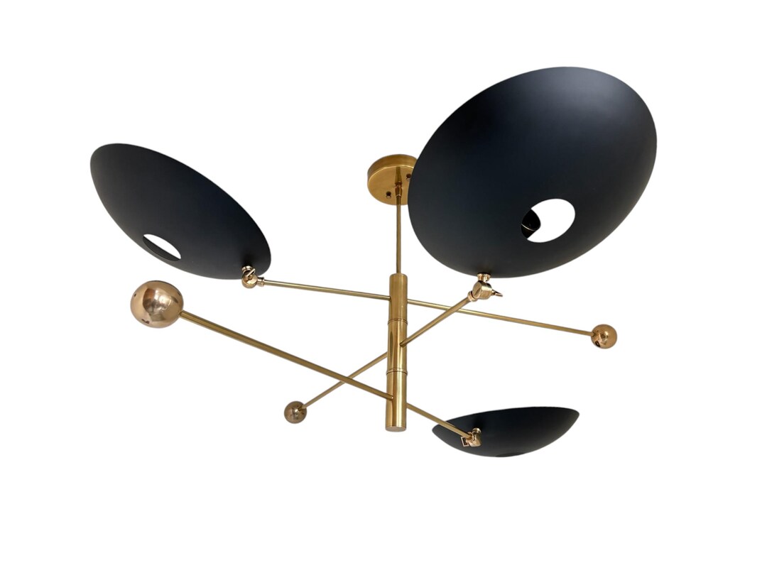 3 Light Sputnik Chandelier Mid Century Modern Ceiling Light Triple ...