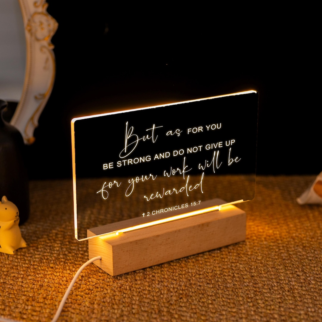 Personalized Bible Verse LED Light, Custom LED Night Light, Favorite ...