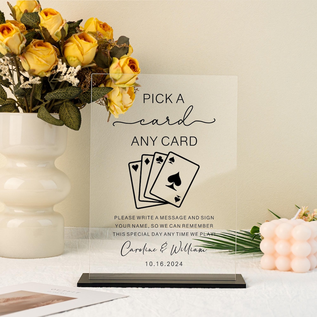Playing Cards Guest Sign, Guest Book Sign, Unique Guestbook, Pick a ...