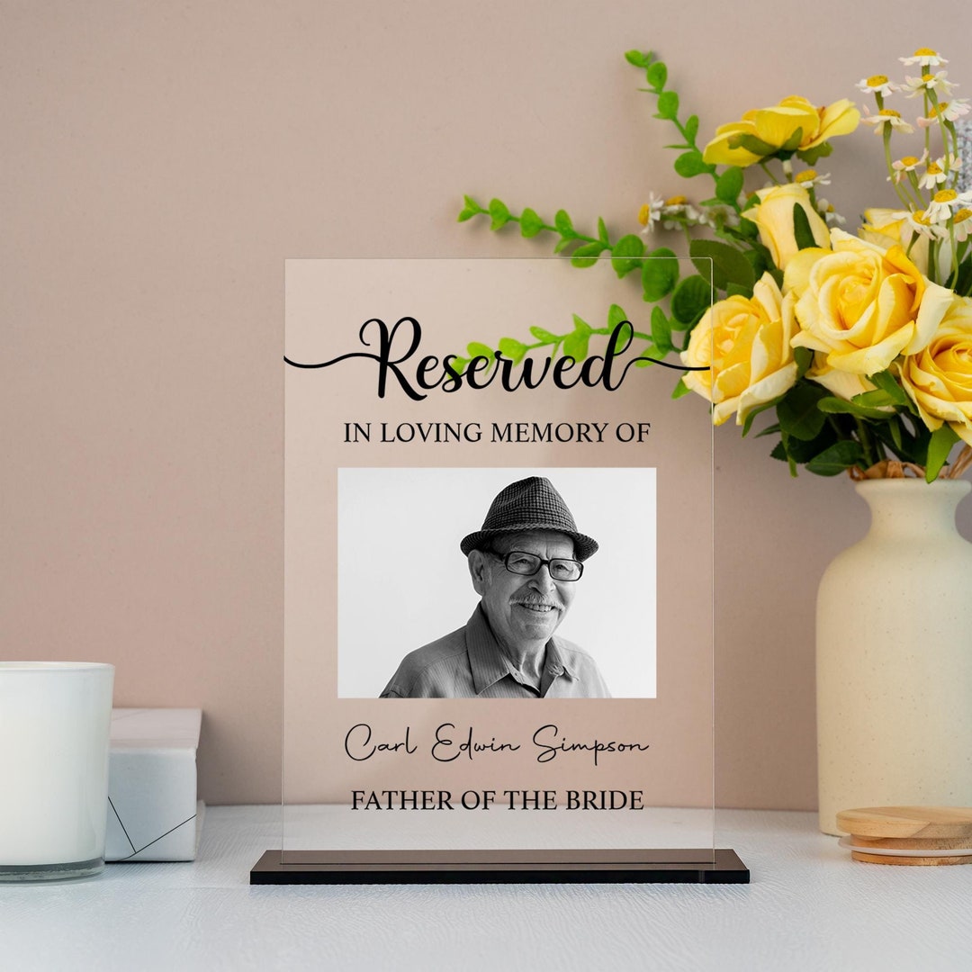 Reserved Memorial Sign, Personalized Memorial Plaque, in Loving Memory ...