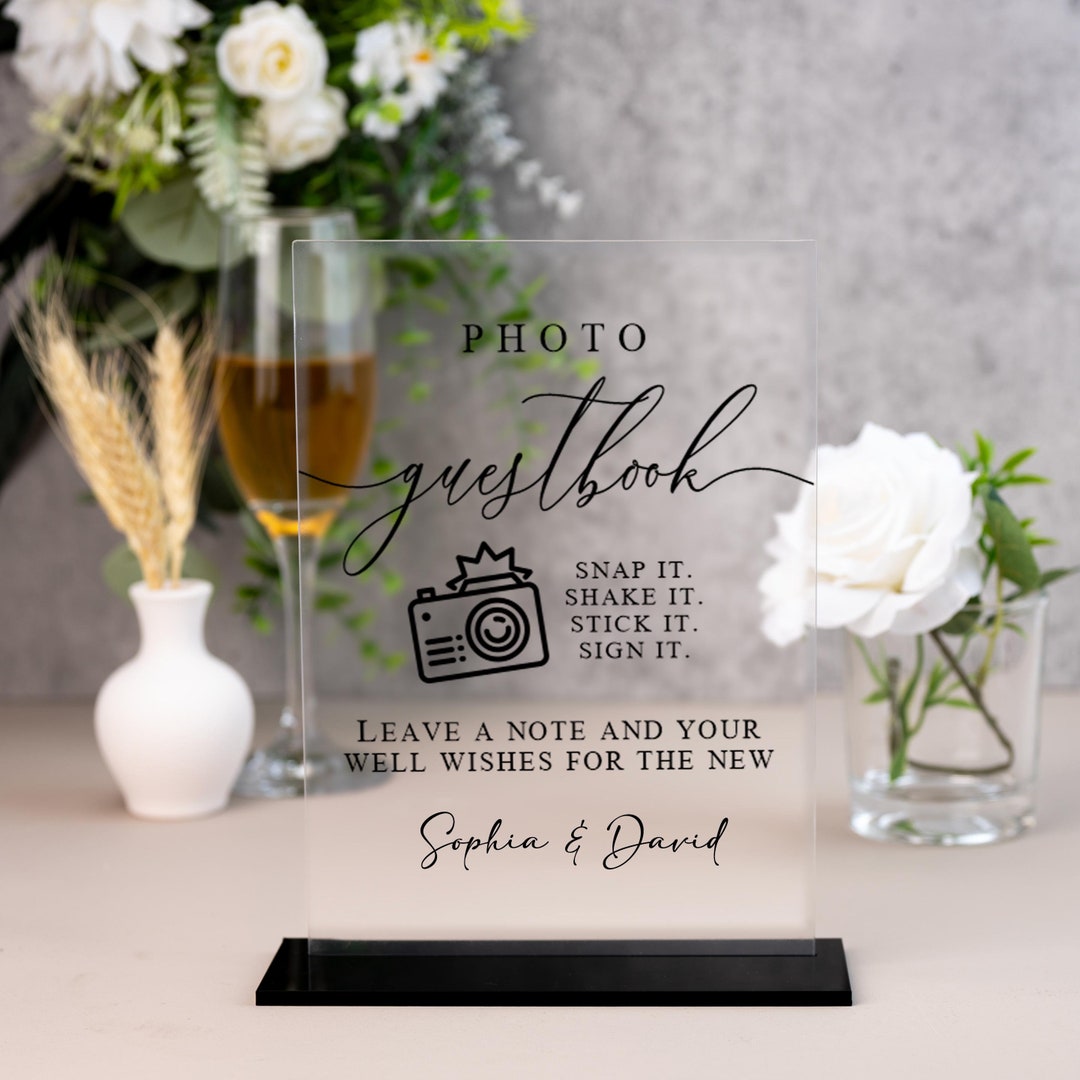 Personalized Photo Guestbook Sign, Photo Guest Book Sign, Polaroid ...
