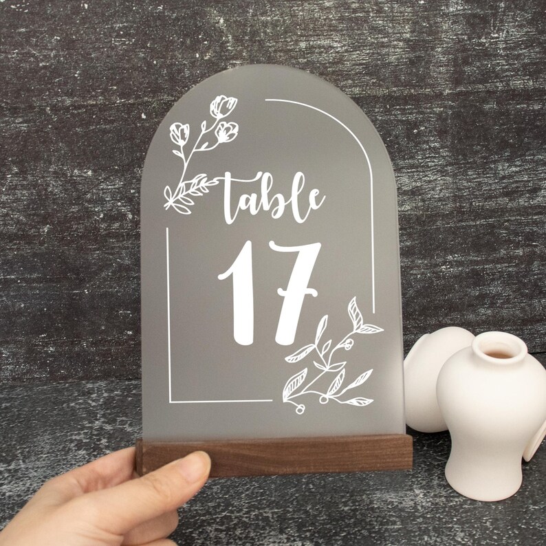 Table Numbers Wedding, Wedding Table Numbers, Frosted Acrylic Table ...