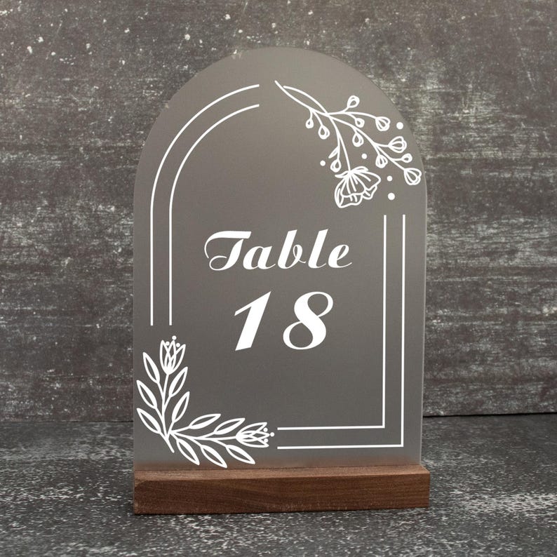 Table Numbers Wedding, Wedding Table Numbers, Frosted Acrylic Table ...