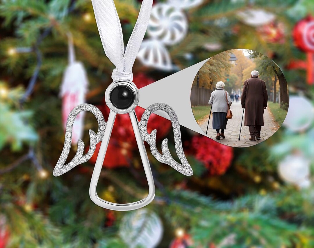 Angel Wings Photo Projection Ornament: Custom Memorial Keepsake - Etsy