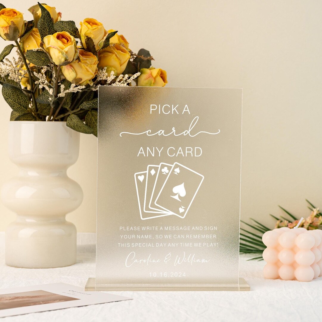 Playing Cards Guest Book Sign, Please Sign Our Guestbook, Pick a Card ...