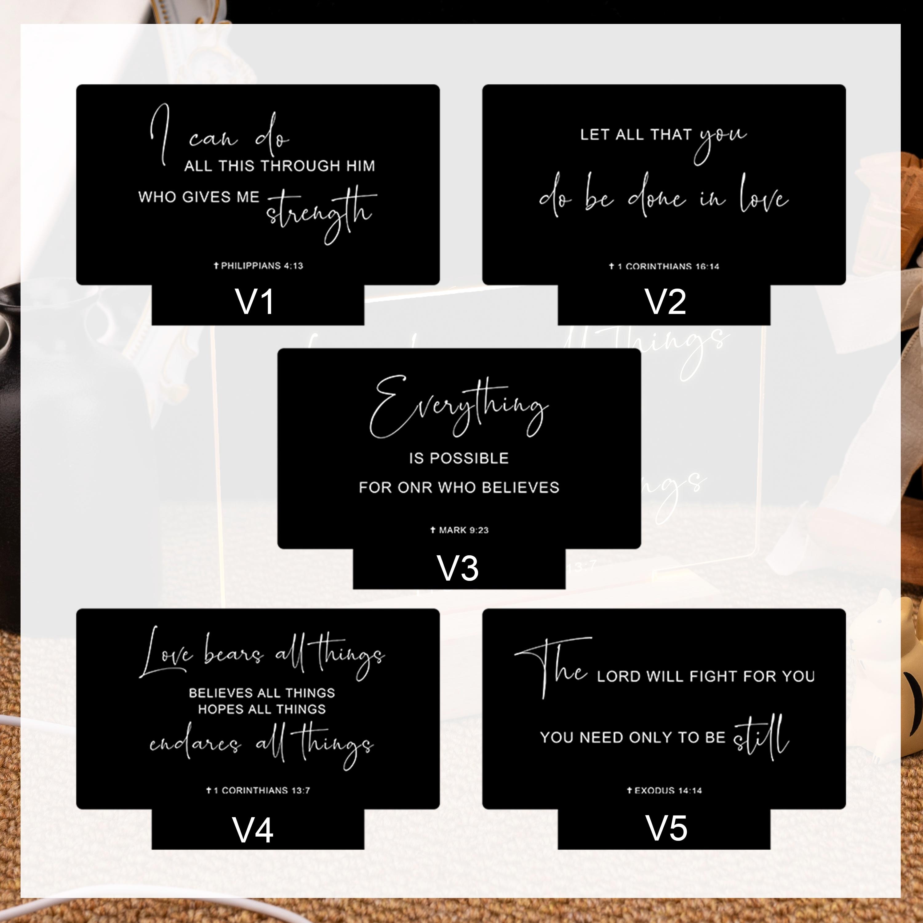 Personalized Bible Verse LED Light, Custom LED Night Light, Favorite ...