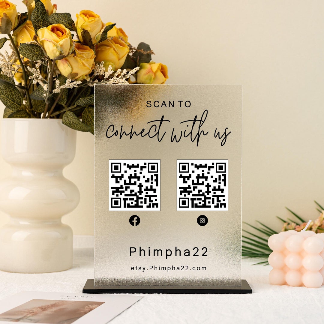 Custom QR Code Sign, Personalized QR Sign, Small Business Sign, Shop ...
