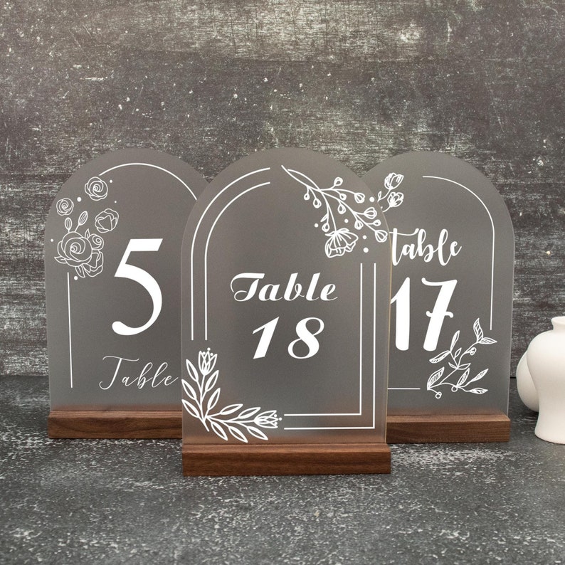 Table Numbers Wedding, Wedding Table Numbers, Frosted Acrylic Table ...