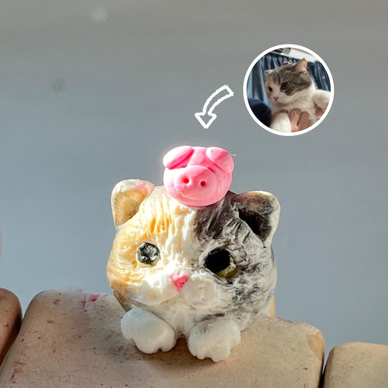 Custom Cat Figurine, Personalized Pet Monitor Sitter, Desk Accessory - Etsy