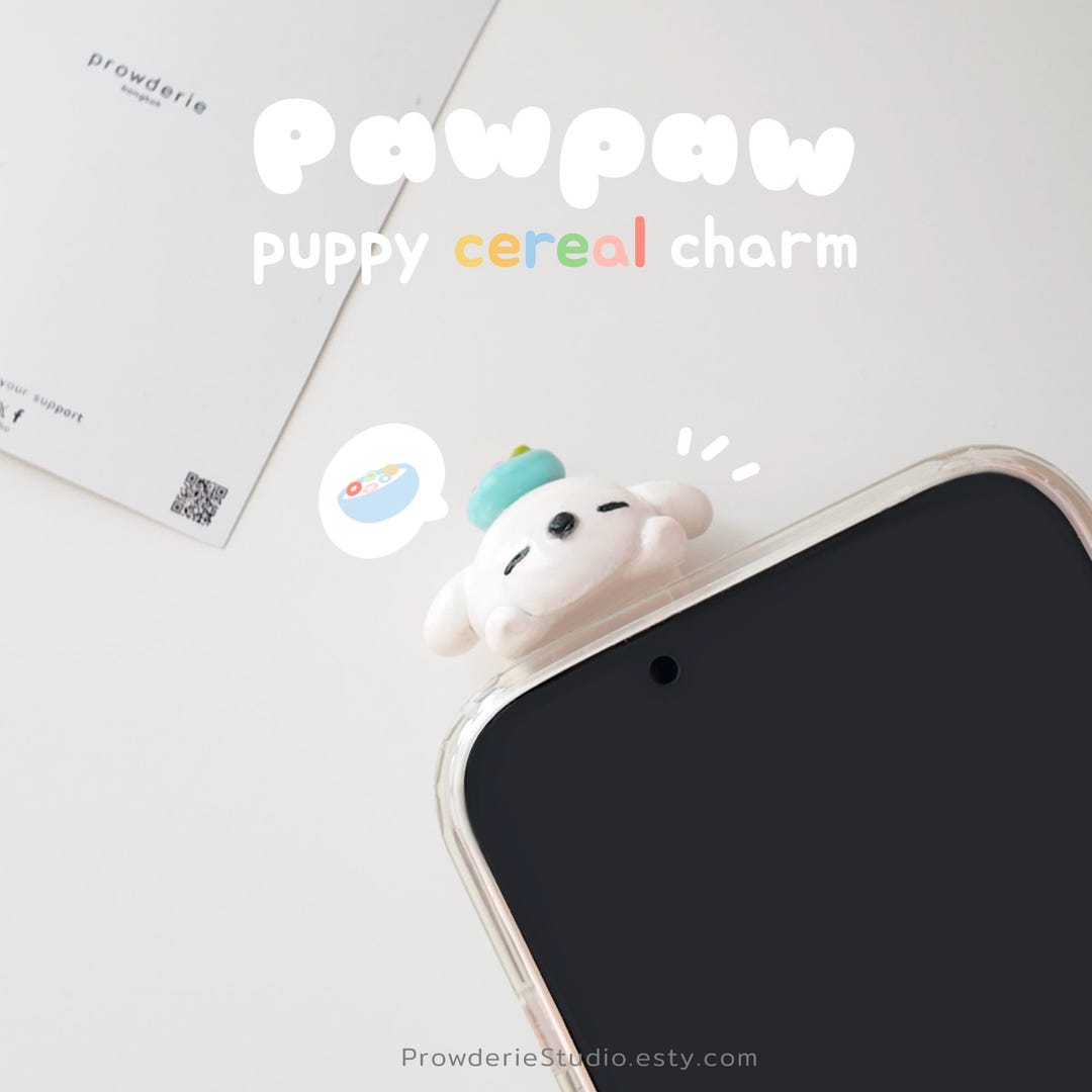 Pawpaw Puppy Cereal Phone Charm Handmade - Etsy