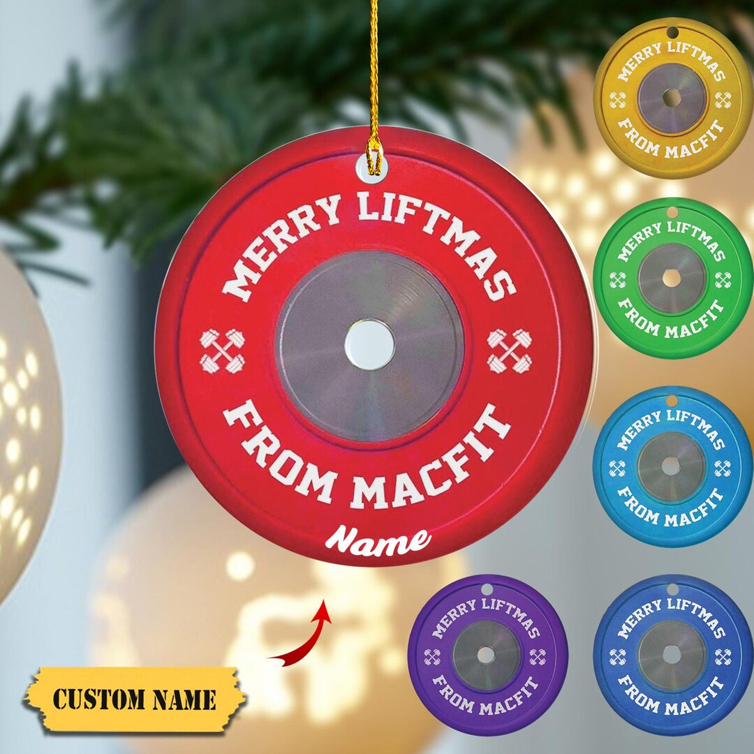 Personalized Weight Plate Ornament Weight Ornament Fitness Gift for Gym ...