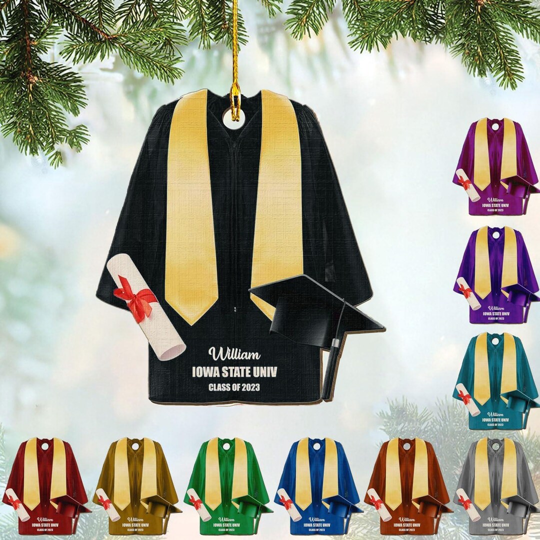 Homedesign Personalized Graduation Gown Ornament Gifts for Graduate ...