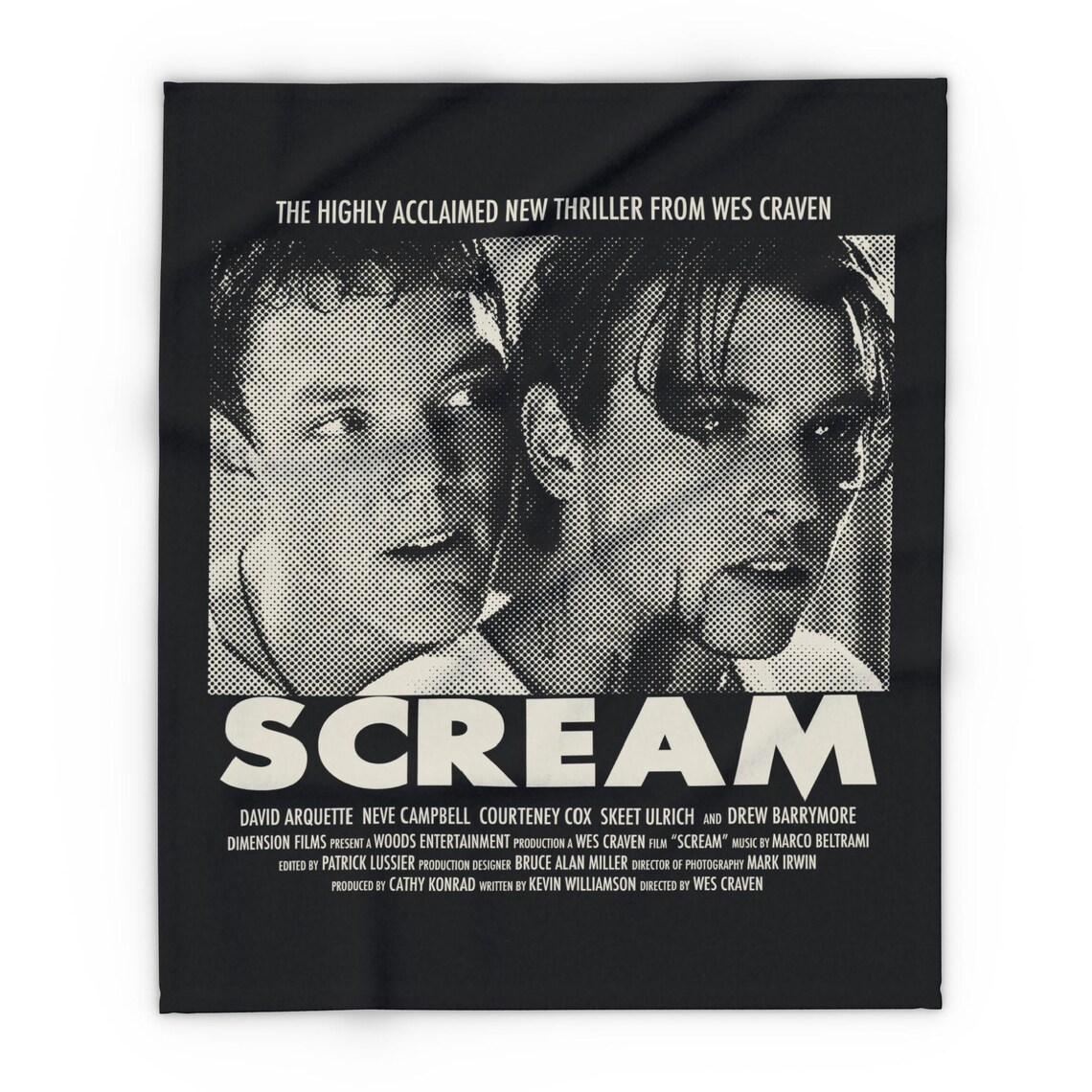 Vintage Scream Movie Fleece Blanket | Horror Throw Blanket - Etsy