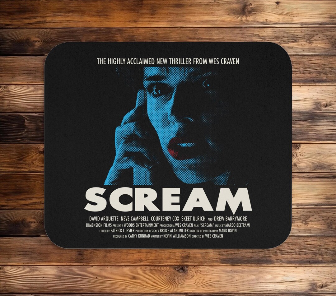 Retro Scream Movie Mousepad | Horror Movie Mousepad | Scary Movie Gift ...