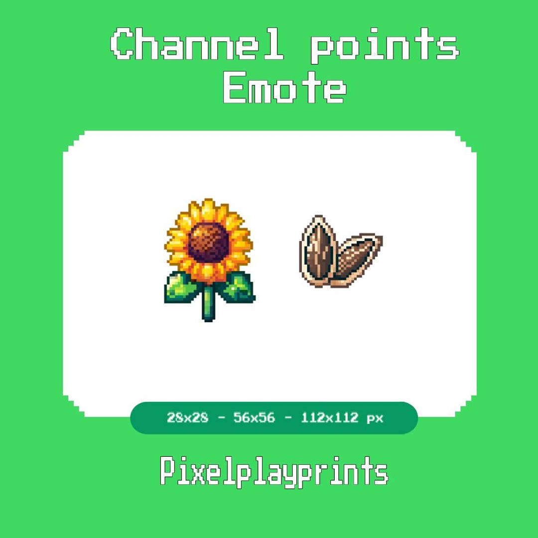 Sunflower & Seeds Emote | Pixel Art Twitch Emote | Cute Discord Emoji ...
