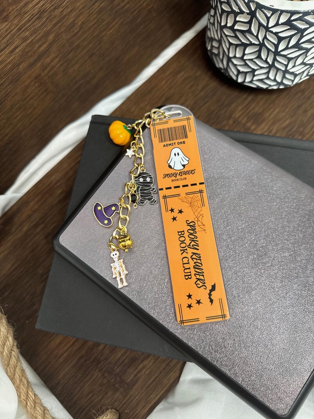 Spooky Bookmark | Orange Bookmark | Charmed Bookmark | Acrylic Bookmark ...