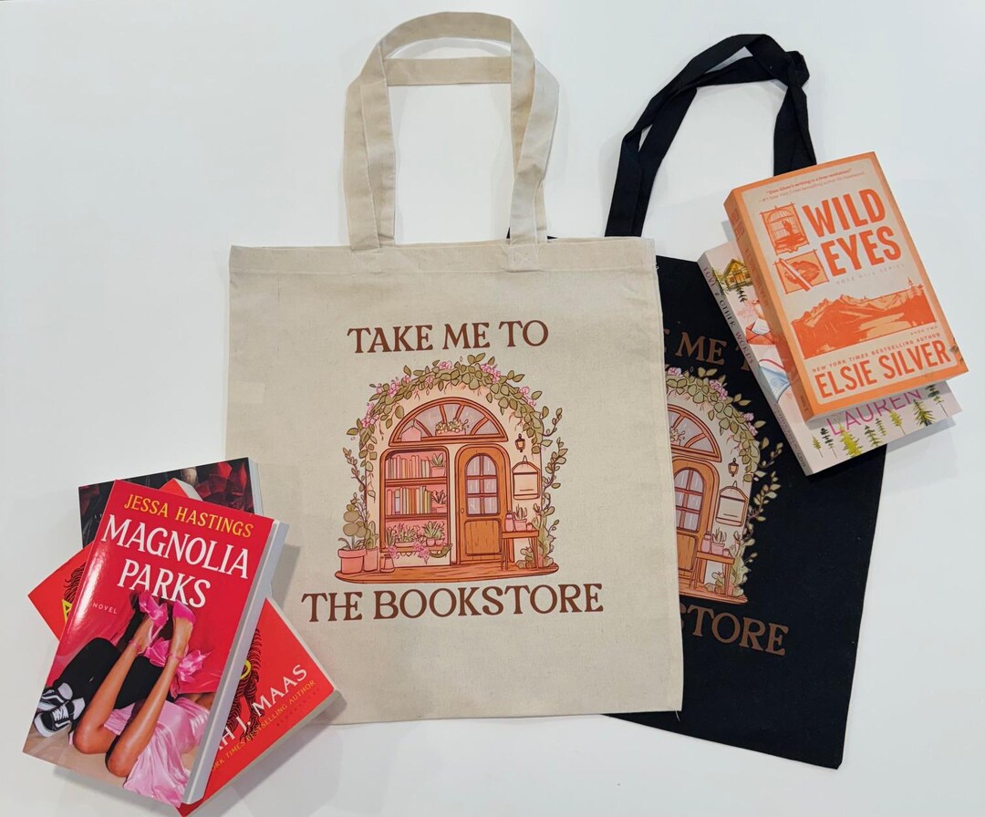To the Bookstore Tote Bag | Bookish Totes | Book Lover Bag | to the ...
