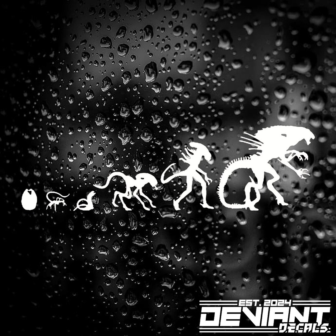 Alien Xenomorph Sticker HR Giger Egg to Alien Queen Evolution Vinyl ...