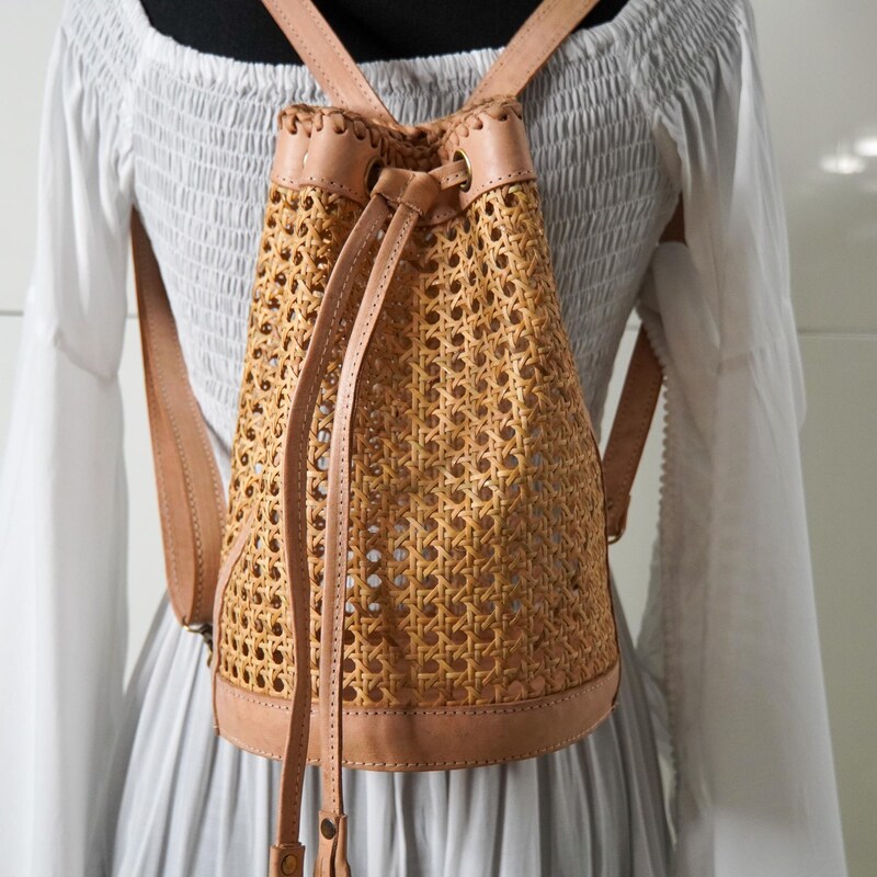 Rattan Backpack - Etsy
