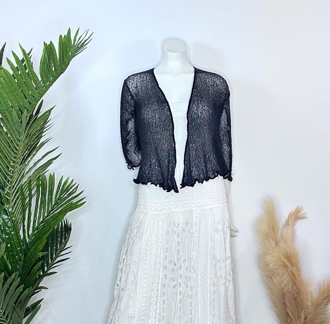 Sheer Knit Cardigan Shrug | Lightweight Boho Cover-up - Etsy