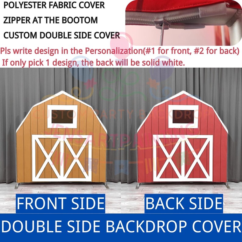 Blue Barn Backdrop Farm Barn Arch Metal Stand Chiara Arch Fabric Print ...