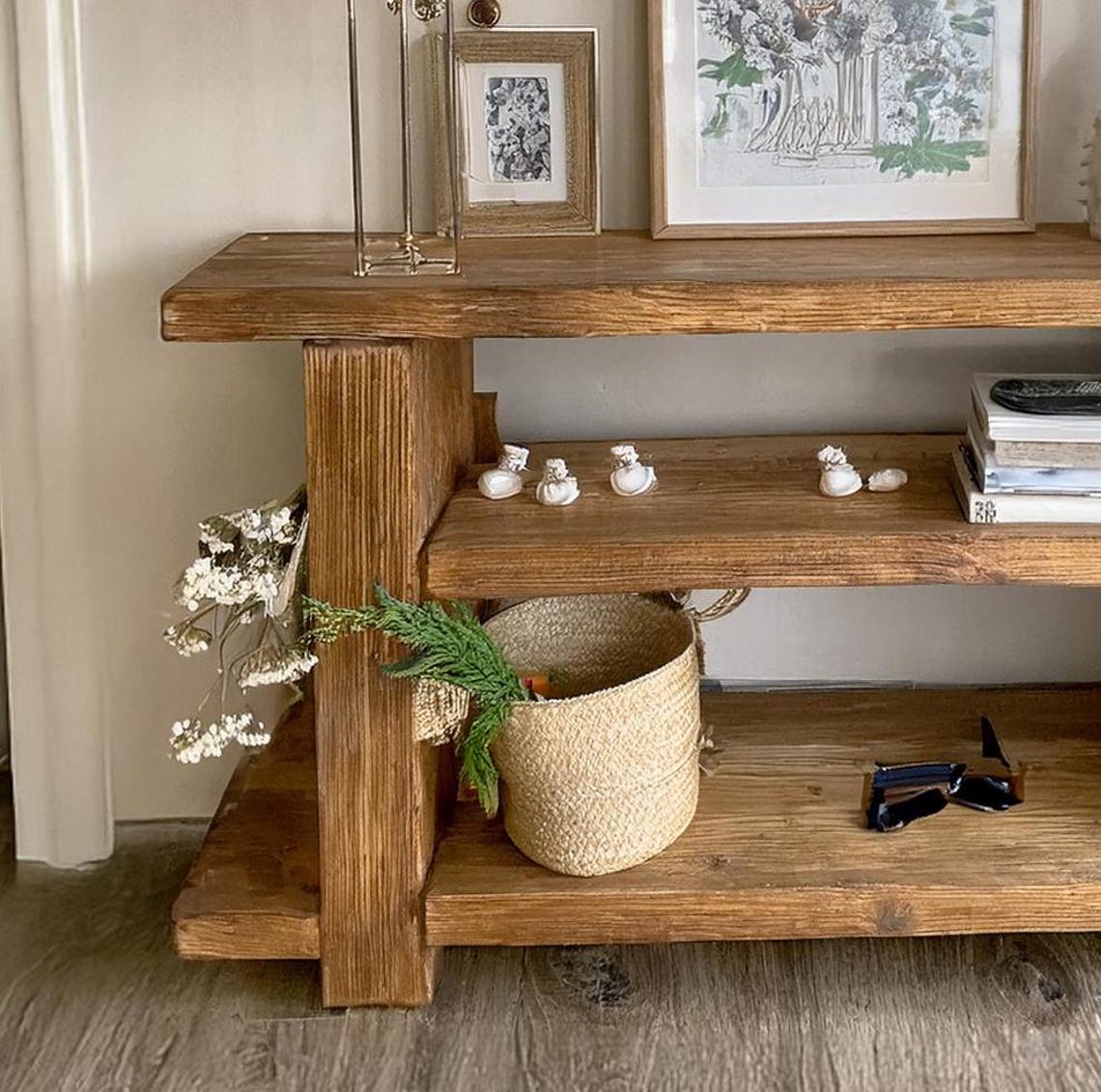 Solid Rustic Wooden Console Table – Custom Handcrafted Farmhouse ...