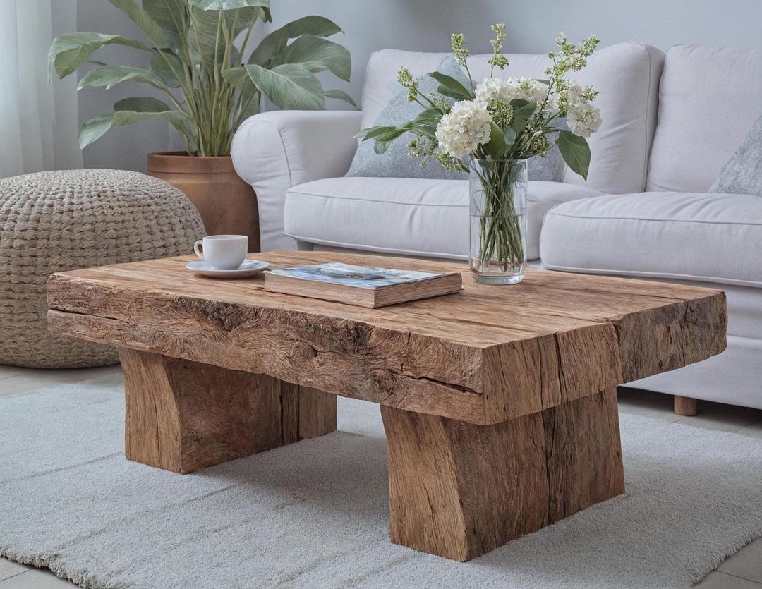 Custom Rustic Coffee Table – Handcrafted Farmhouse Solid Wood, Unique ...