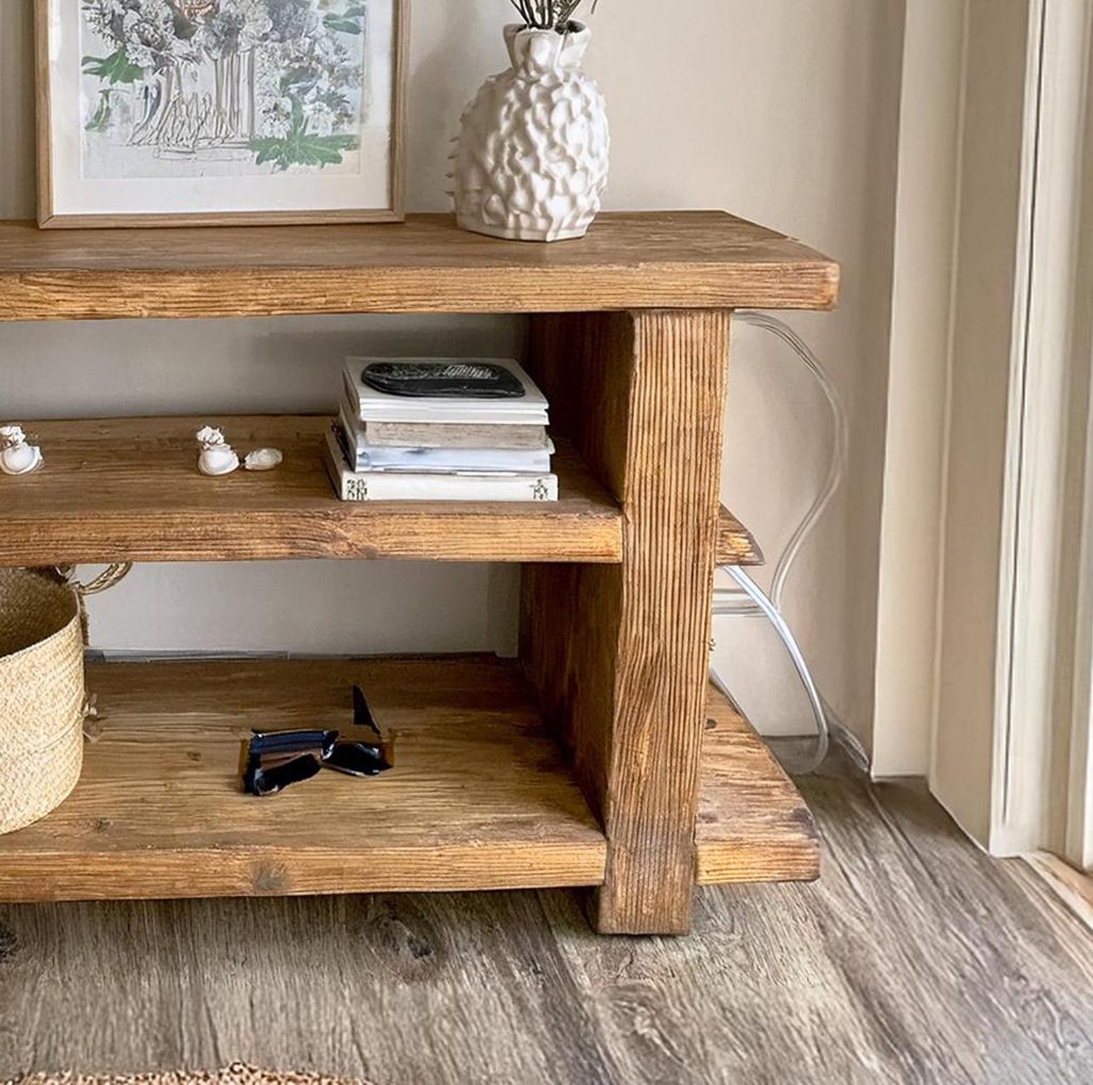 Solid Rustic Wooden Console Table – Custom Handcrafted Farmhouse ...