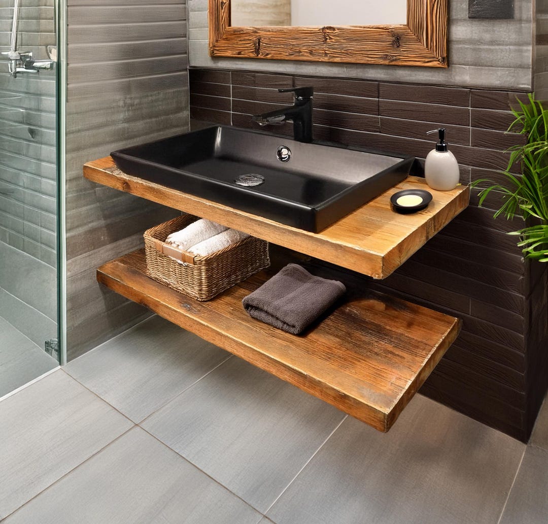 Rustic Bathroom Vanity – Solid Handmade Farmhouse Style, Small Live ...