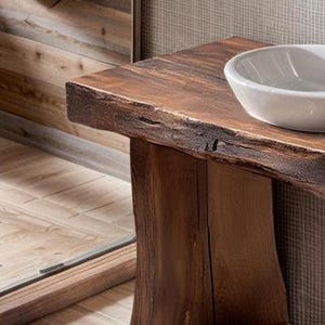 Solid Rustic Bathroom Vanity - Custom Handcrafted Farmhouse Small Live ...