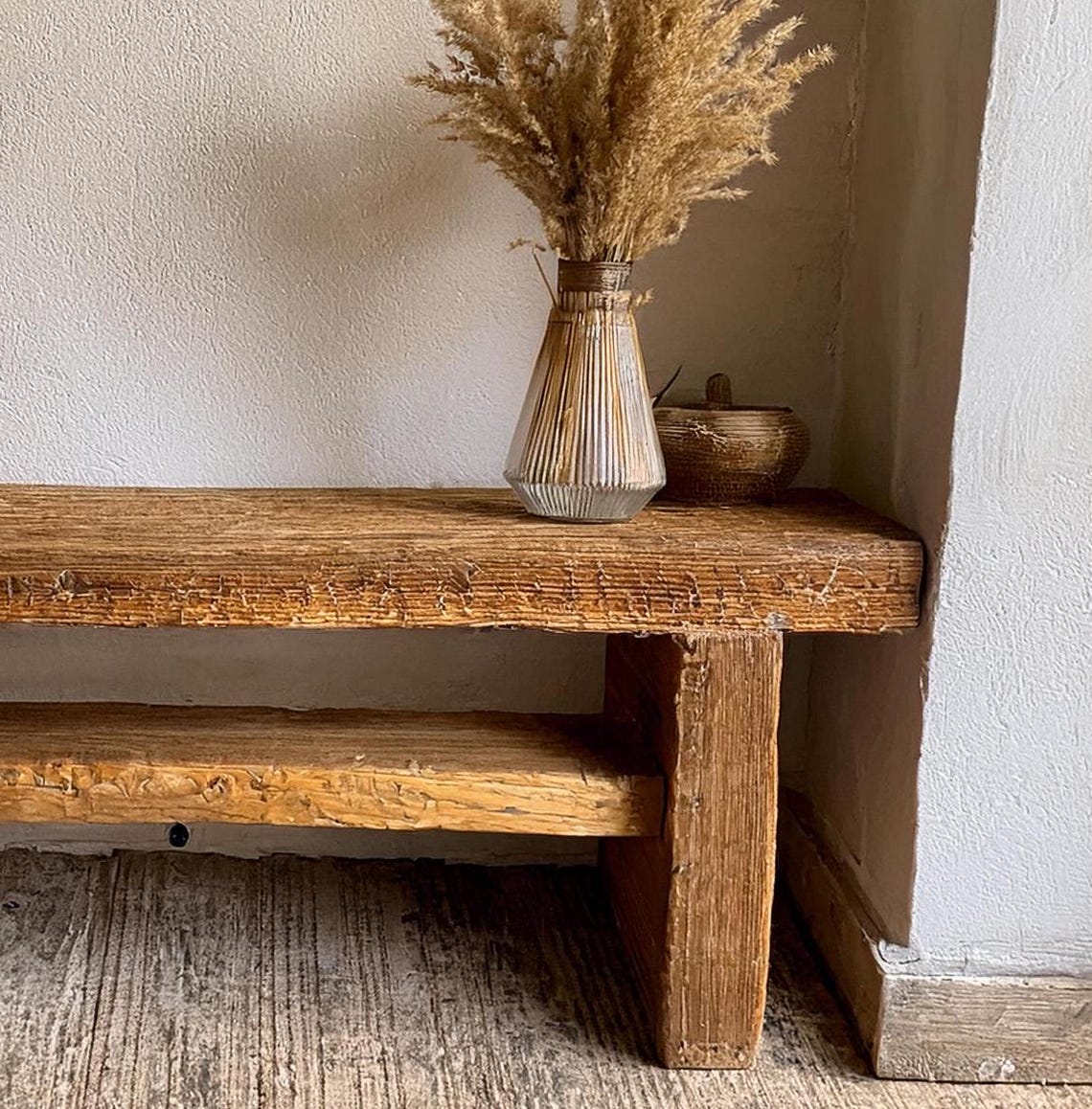 Solid Rustic Wooden Console Table Custom Handcrafted Farmhouse Small ...