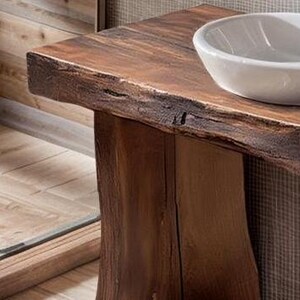 Solid Rustic Bathroom Vanity - Custom Handcrafted Farmhouse Small Live ...