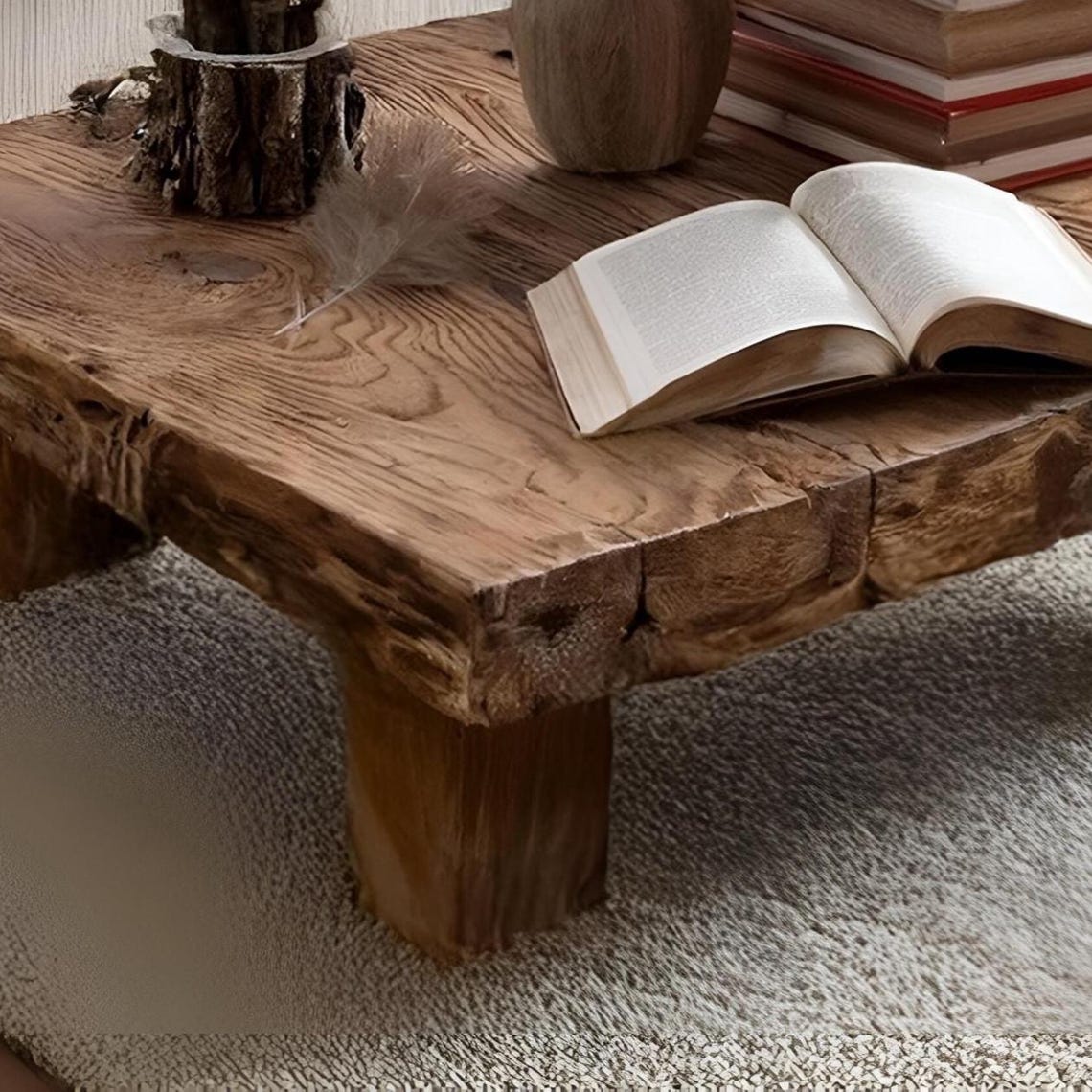 Custom Rustic Coffee Table – Handcrafted Farmhouse Solid Wood, Unique ...
