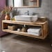 Solid Rustic Bathroom Vanity - Custom Handcrafted Farmhouse Small Live ...