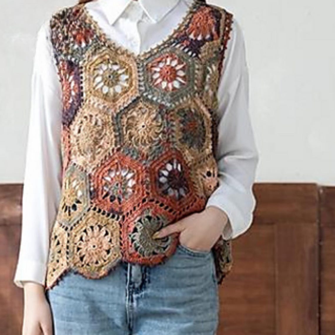 Crochet Pattern Patchwork Sweater Vest - Etsy