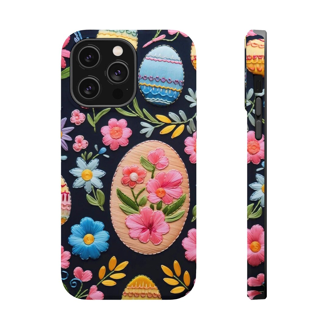 Colorful Embroidery Magnetic Hard Case Vivid Smartphone Protection, Gifts for Floral Embroidery ...
