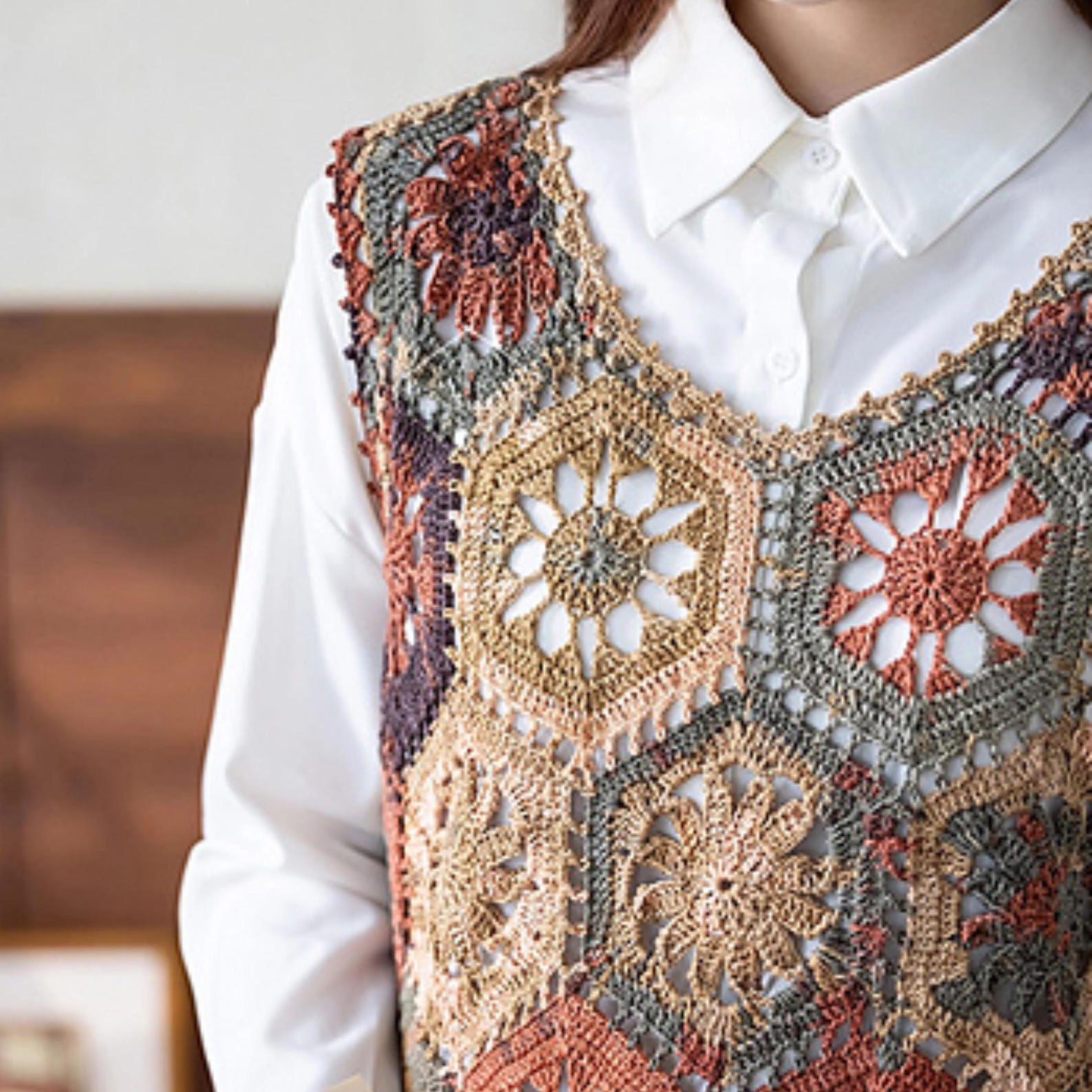 Crochet Pattern Patchwork Sweater Vest - Etsy
