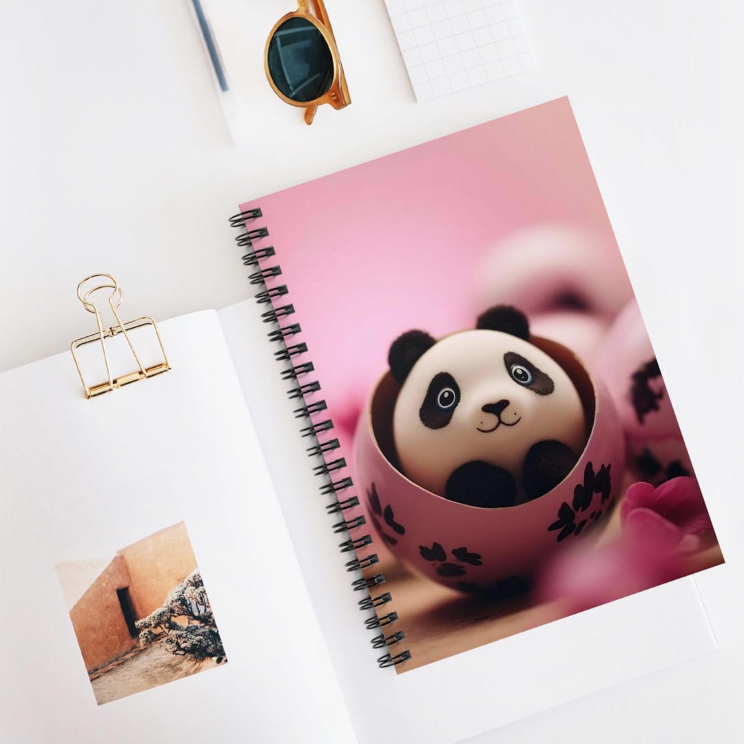 Cute Panda Spiral Notebook - Perfect for Journaling, Sketching, School ...