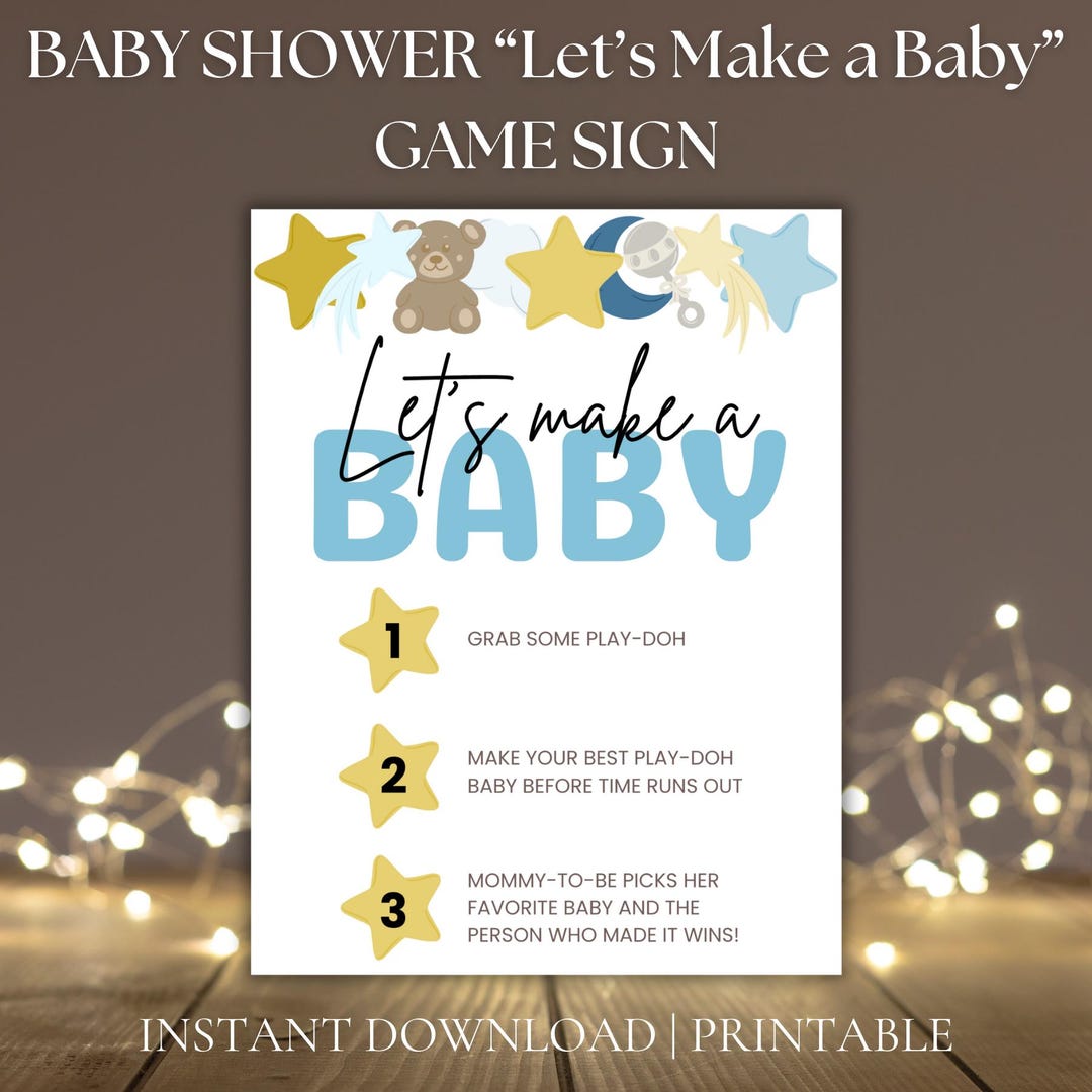 Twinkle Twinkle let's Make a Baby Game Sign Baby Shower Game Instant ...