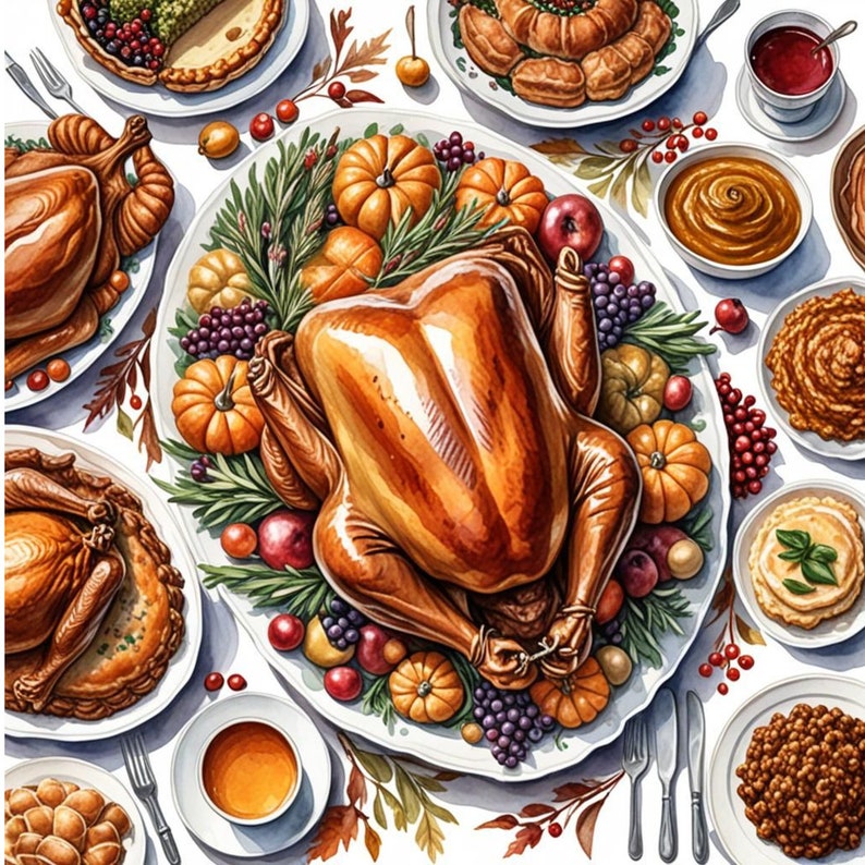 Thanksgiving Festivities Clipart Bundle - Etsy