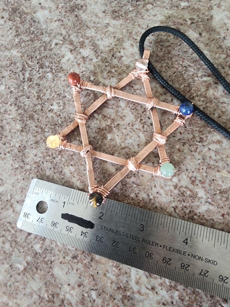 Archangel Hexagram Star of David Large Copper Pendant Elemental ...