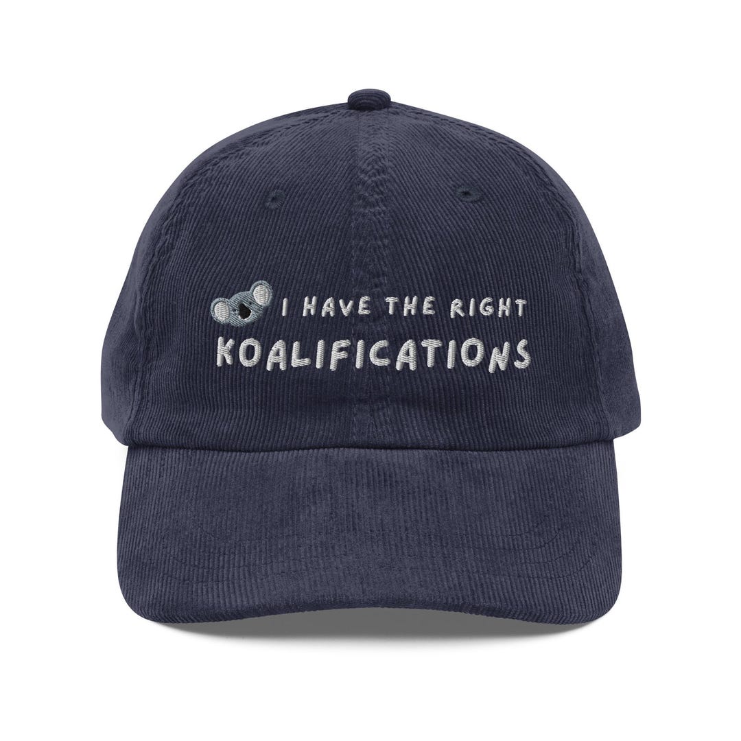 Koalifications Corduroy Hat | Funny Koala Embroidered Hat | Australia ...