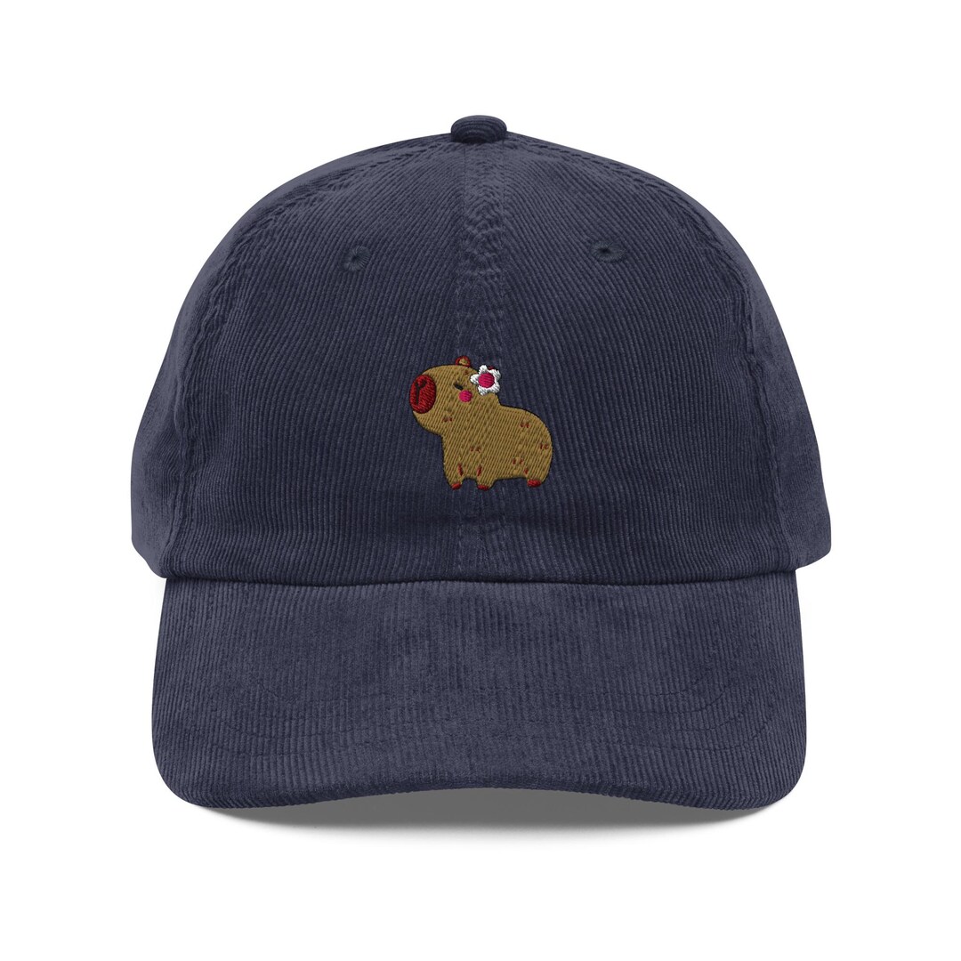 Capybara Corduroy Cap | Cute Capybara Embroidered Hat | Australia ...