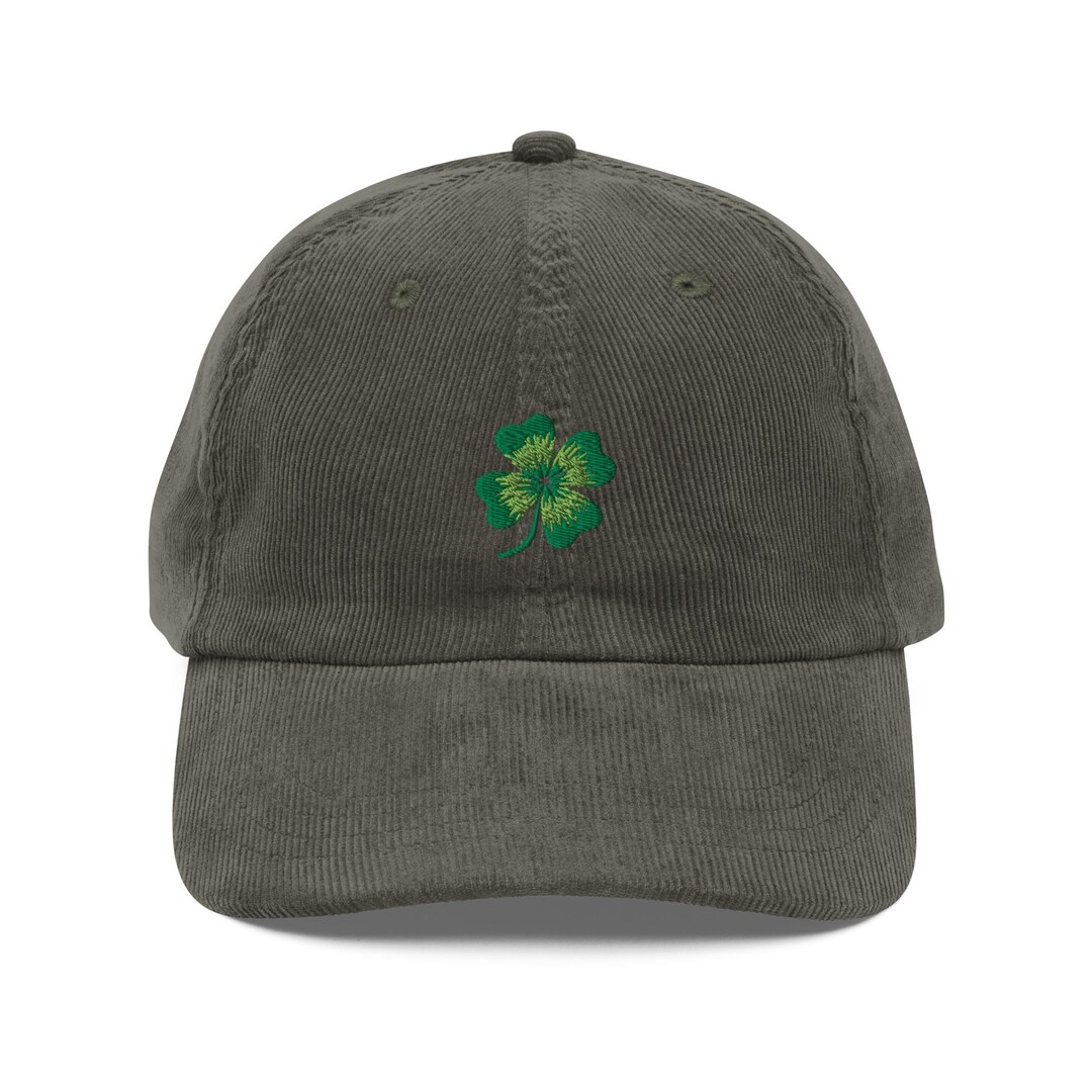 Four Leaf Clover Corduroy Cap | Four Leaf Clover Embroidered Hat ...