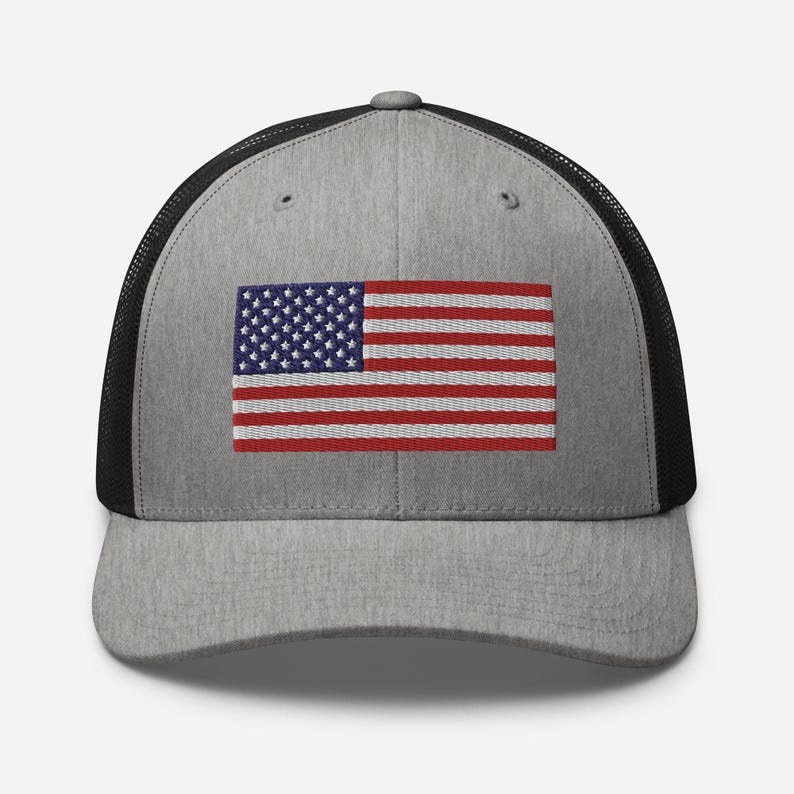 American Flag Trucker Cap | USA Flag Embroidered Trucker Hat | Stars ...