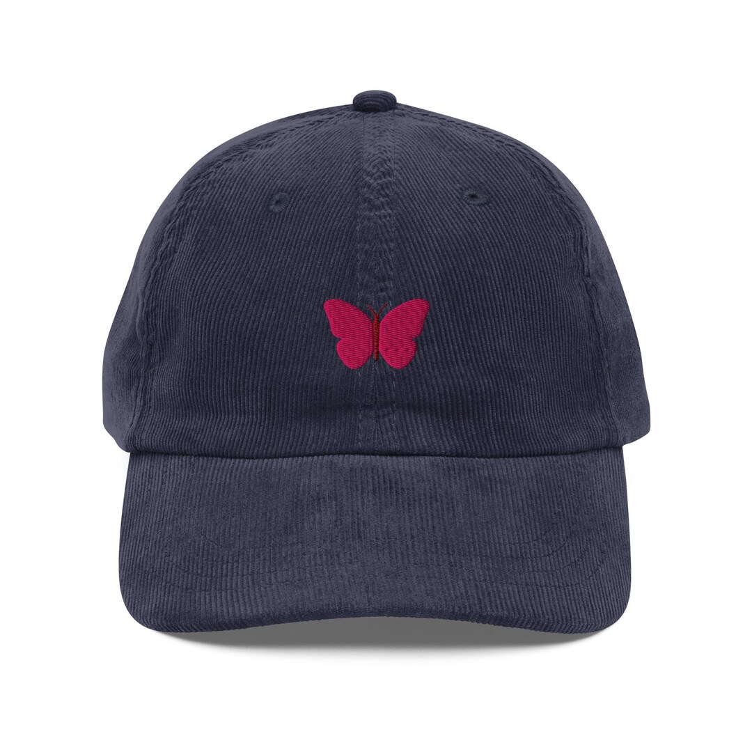 Butterfly Corduroy Cap | Cute Butterfly Embroidered Hat | Mariposa ...