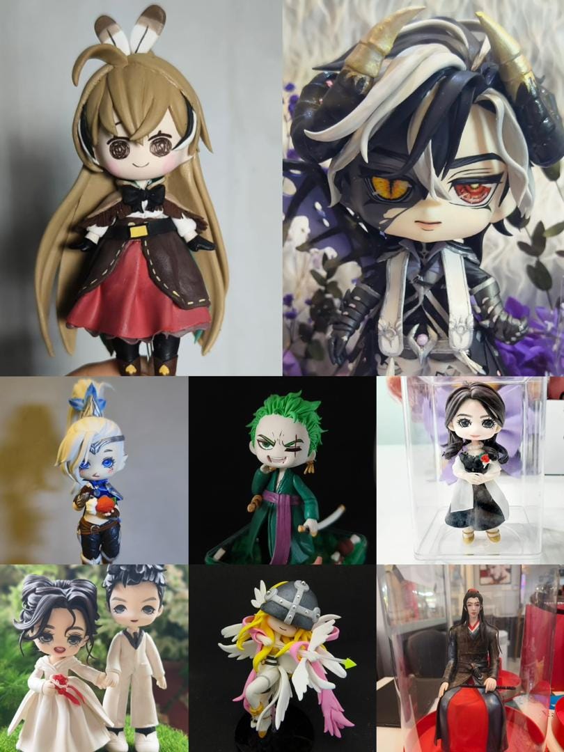 Custom Handmade Clay Figurines Characters From Anime, Manga, OC , Game ...