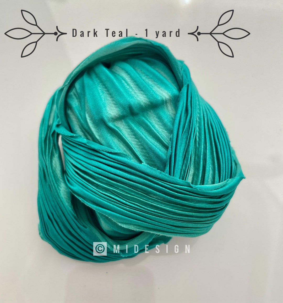 Shibori Ribbon Dark Teal/emerald/reef/wasabi/aqua Various Lengths You ...